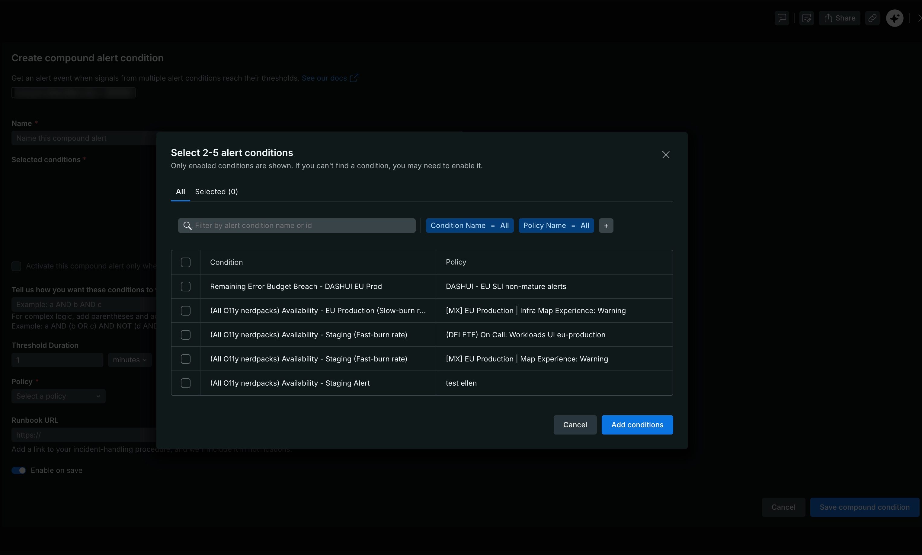 Create a compound alert condition | New Relic Documentation